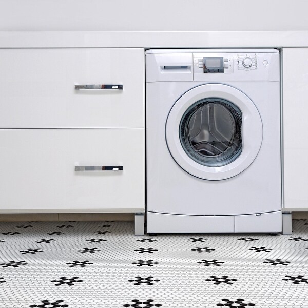 Merola Tile Metro Geo 1" Hex Matte White w/Black Edge 10-1/2" x 11-5/8 ...