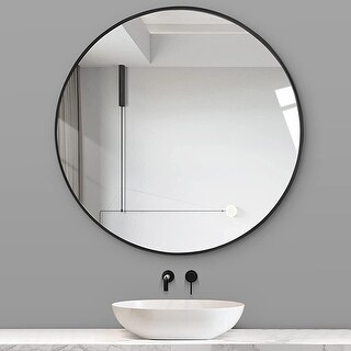 30 Inch Modern Round Wall Mount Mirror - Bed Bath & Beyond - 36859532