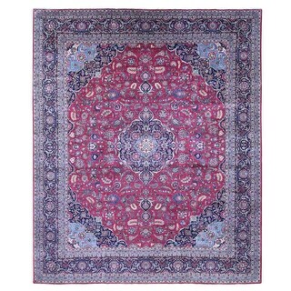 Shahbanu Rugs Cherry Red Vintage Persian Kashan Mint Cond Full Pile ...