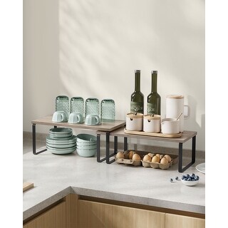 Two-Tier Kitchen Counter Shelves, Space-Saving Cabinet Organizers for ...