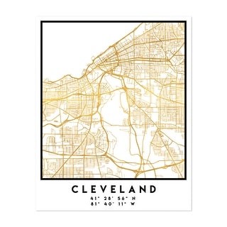 Cleveland Ohio Cleveland Street Map Maps Minimal Art Print/Poster - Bed ...