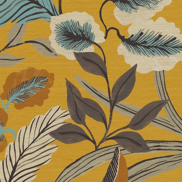 ochre patterned wallpaper