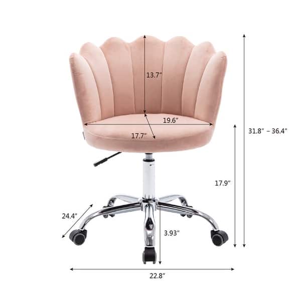 Velvet Swivel Shell Chair Adjustable Height Office Chair with Caster ...