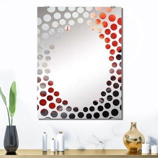 Designart "Red And White Chaos Unleashed III" Abstract Collages Mirror ...