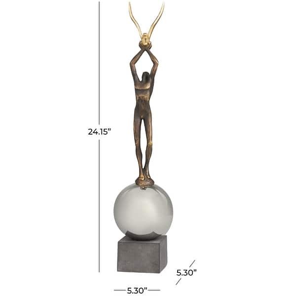 Silver Polystone People Decorative Sculpture with Stainless Steel ...