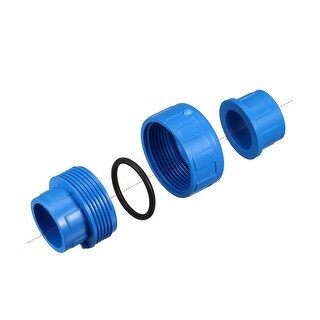 25mm x 25mm Pipe Fitting Union Solvent Socket Quick Connector Blue 5pcs ...