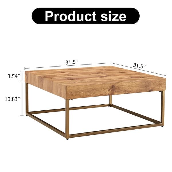 Modern rectangular coffee table with metal legs - Wood - Bed Bath ...