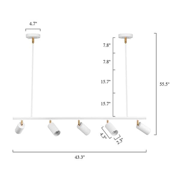 5-Light Modern Farmhouse Linear Swivel Track Lighting Spotlight for ...