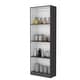 Zachary Matt Gray and White Tier Storage Shelves Bookcase - Bed Bath ...