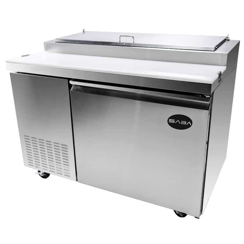 SABA - 44" One Door Commercial Pizza Prep Table with 6 Pans - Overstock ...