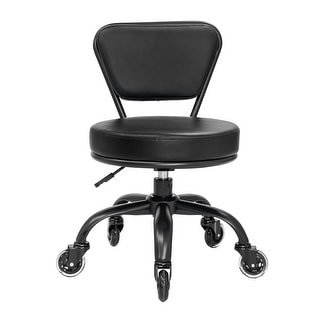 Dayton Short Stool Adjustable 13" to 15" Low Rolling Chair with ...