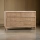 Dory 66 Inch Dresser, 6 Drawers, Bar Handles, Wire Brushed Brown Wood ...