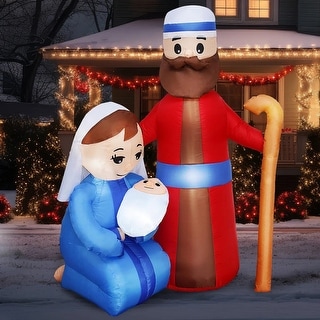Joyfy 6 FT Tall Christmas Inflatable Jesus Family Decoration with Built ...
