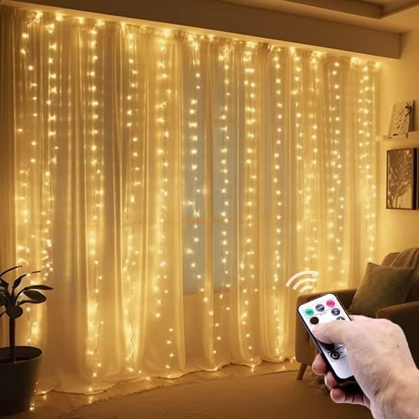 LED Curtain String Lights Twinkle Fairy Lights for Bedroom - 3 Pack ...