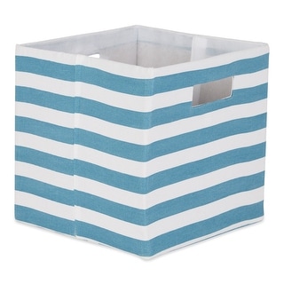 Striped Square Storage Bin - 13" - Blue and White - Bed Bath & Beyond ...