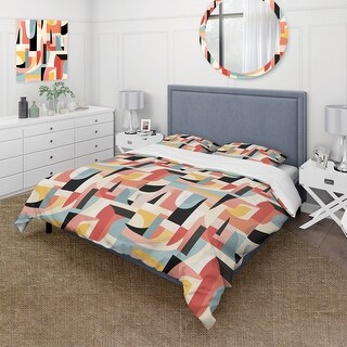 Designart "Contemporary Canvas II" Modern Bedding Cover Set With 2 ...