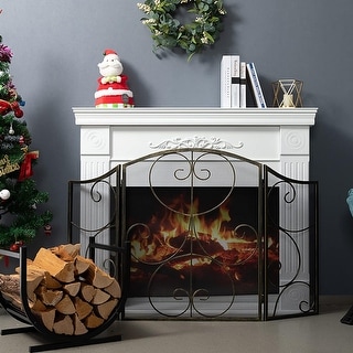 3 Panel Heavy Duty Fireplace Screen Safety Fire Place Fence - Bed Bath ...