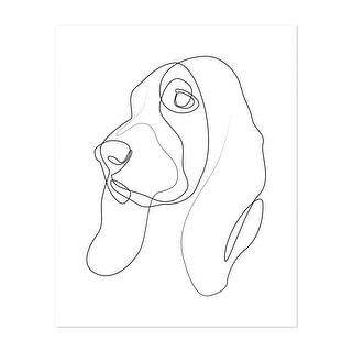 Basset Hound Line Drawings Animals Dog Dorm Art Art Print/Poster - Bed ...