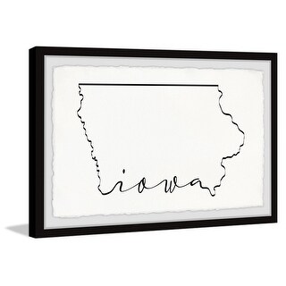 'Iowa Outline' Framed Painting Print - Bed Bath & Beyond - 33983622