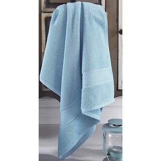 6 Piece Set - Blue Cotton Super Soft Lightweight Absorbent Bath Towel ...