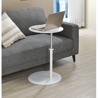 Orbit End Table with Height Adjustable Marble Textured Glass Top - Bed ...