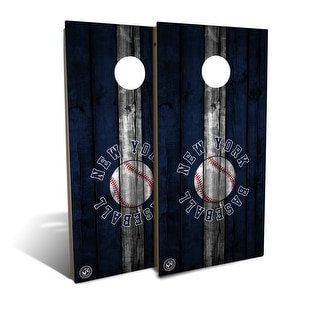 New York Navy White Baseball Backyard Cornhole Board Set (Includes 8 ...