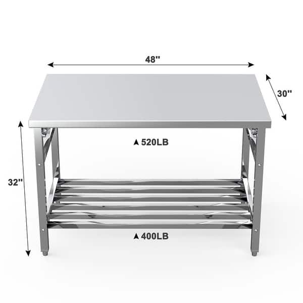 48 x 30 Inches Folding Stainless Steel Prep Table - Bed Bath & Beyond ...