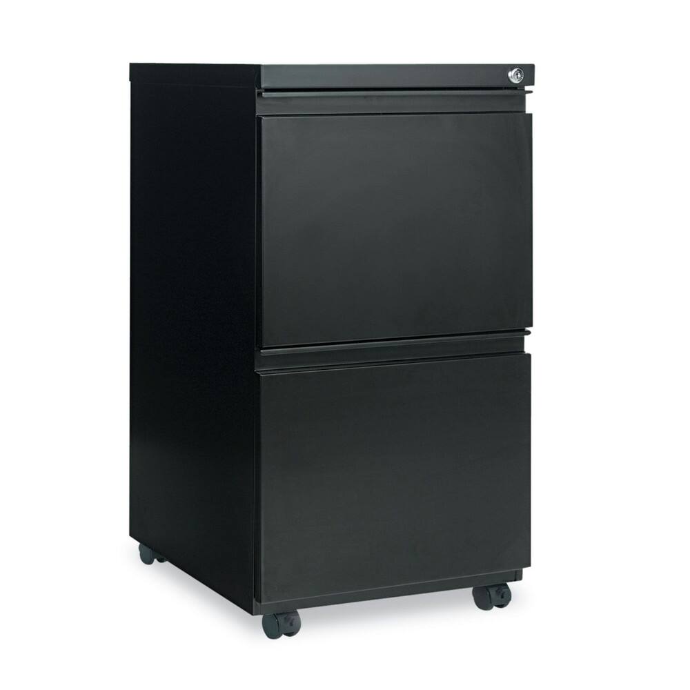2 Drawers Vertical Lockable Filing Cabinet, Black - Overstock - 36966477