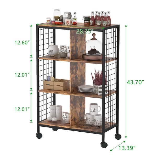 Moveable Solid Wood Bookcase with Open Shelf for Living Room - Bed Bath ...