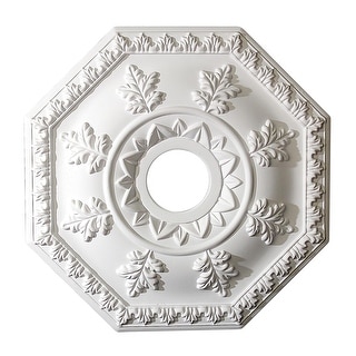 18 inch x 1-1/2 inch Leaf Polyurethane Ceiling Medallion Single Pack ...