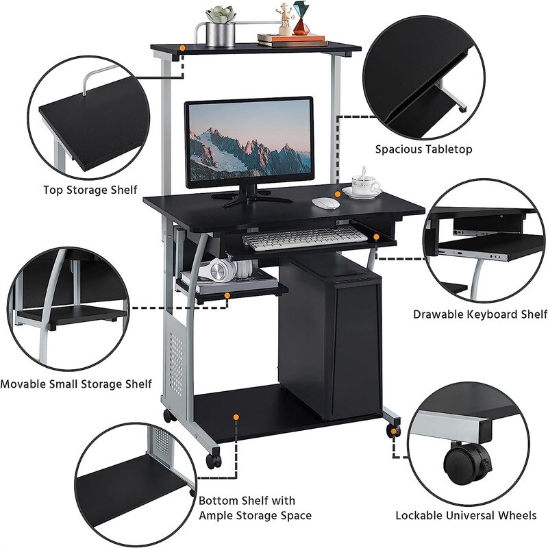 3 Tier Computer Desk with Printer Shelf Bed Bath Beyond 39975235