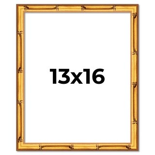 13x16 Frame Gold Bamboo Solid Wood Picture Frame | 1 Inch Moulding ...