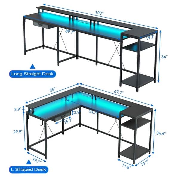 L Shaped Gaming Desk - Bed Bath & Beyond - 39463245