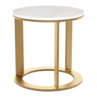 Helena Marble Side Table White & Gold - Bed Bath & Beyond - 30728812