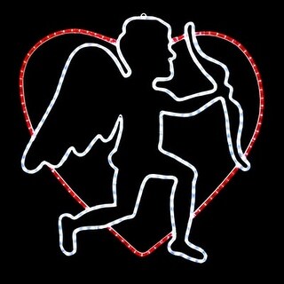 33 Inch Cool White and Red LED Rope Light Cupid and His Bow Motif - Bed ...