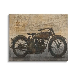 Stupell Vintage Motorcycle Collage Canvas Wall Art Design by Dylan ...