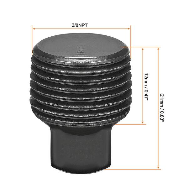 Outer Square Head Socket Pipe Fitting Plug 2Pcs - Black - 3/8NPT - Bed ...