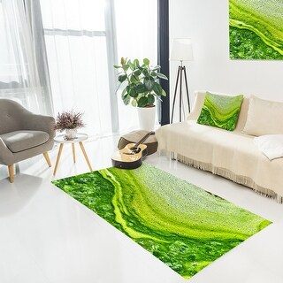 Designart 'Polluted Water With Algae in Green' Abstract Area Rug - Bed Bath & Beyond - 34568683