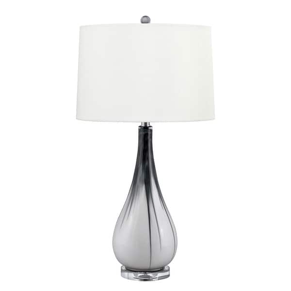 Tropea Grey 31 in. Grey and White Glass Table Lamp - Bed Bath & Beyond ...
