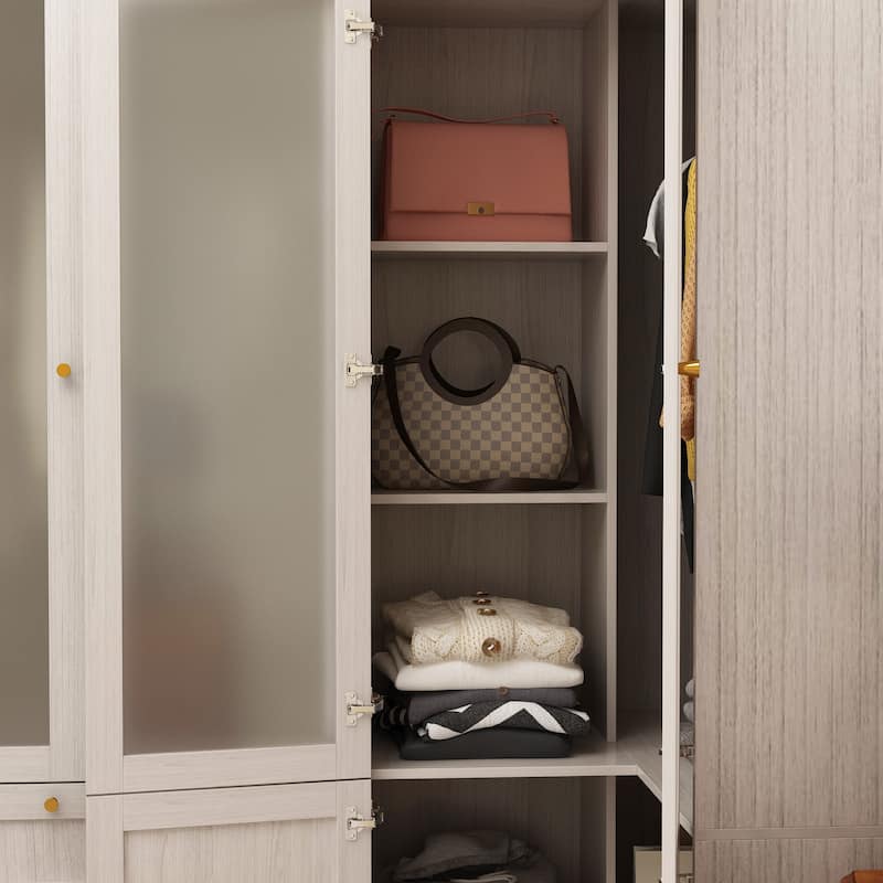 Modular Modern Glass Door Wardrobe:Storage Closet Solution Armoire - On ...