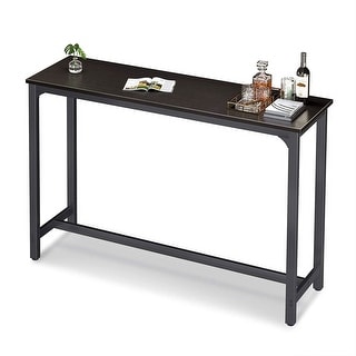 ODK 55 Inch Rectangular Modern Bar and Height Pub Table with Metal Legs ...