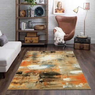 Mohawk Home Distressed Canvas Contemporary Abstract Area Rug - Bed Bath ...