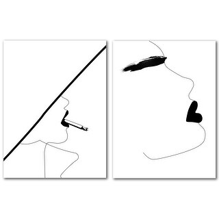 Kate Smokes by Explicit Design 2 Piece Wrapped Canvas Wall Art Set ...
