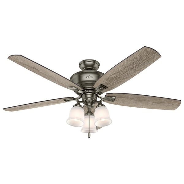 Hunter 58" Millican Antique Pewter Ceiling Fan with LED Light, Pull ...