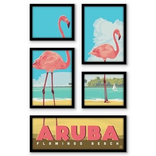 Americanflat Aruba 5 Piece Grid Framed Print Wall Art Room Decor Set ...