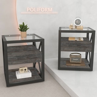 Modern Rustic Side Table with Versatile Storage - Bed Bath & Beyond ...