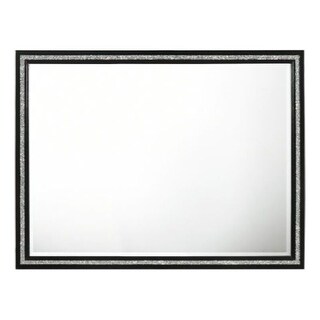 46" Solid Wood Mirror Shimmering Silver Accent Landscape Black - 35"x46 ...