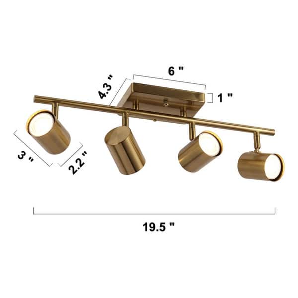 Modern 4-Light Track Lighting Adjustable Head Spotlight Flush Mount ...