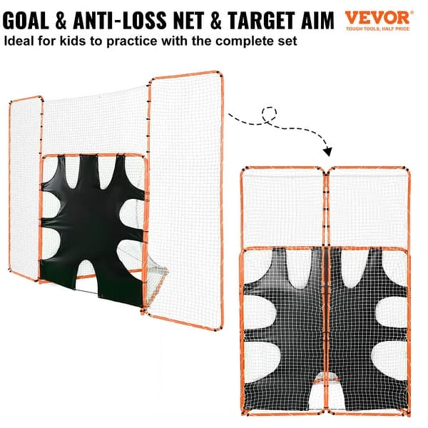 VEVOR 3-IN-1 Lacrosse Goal with Backstop and Target,Steel Frame ...