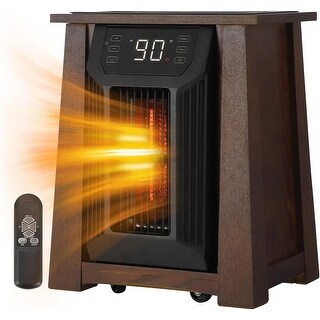 Infrared Quartz Space Heater, 1500W Electric Room Heaters with Remote ...